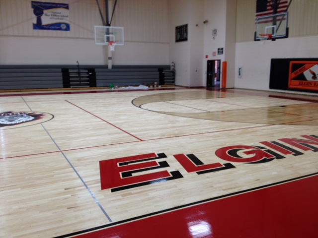 Elgin Public Schools - Gym Floor Progressing